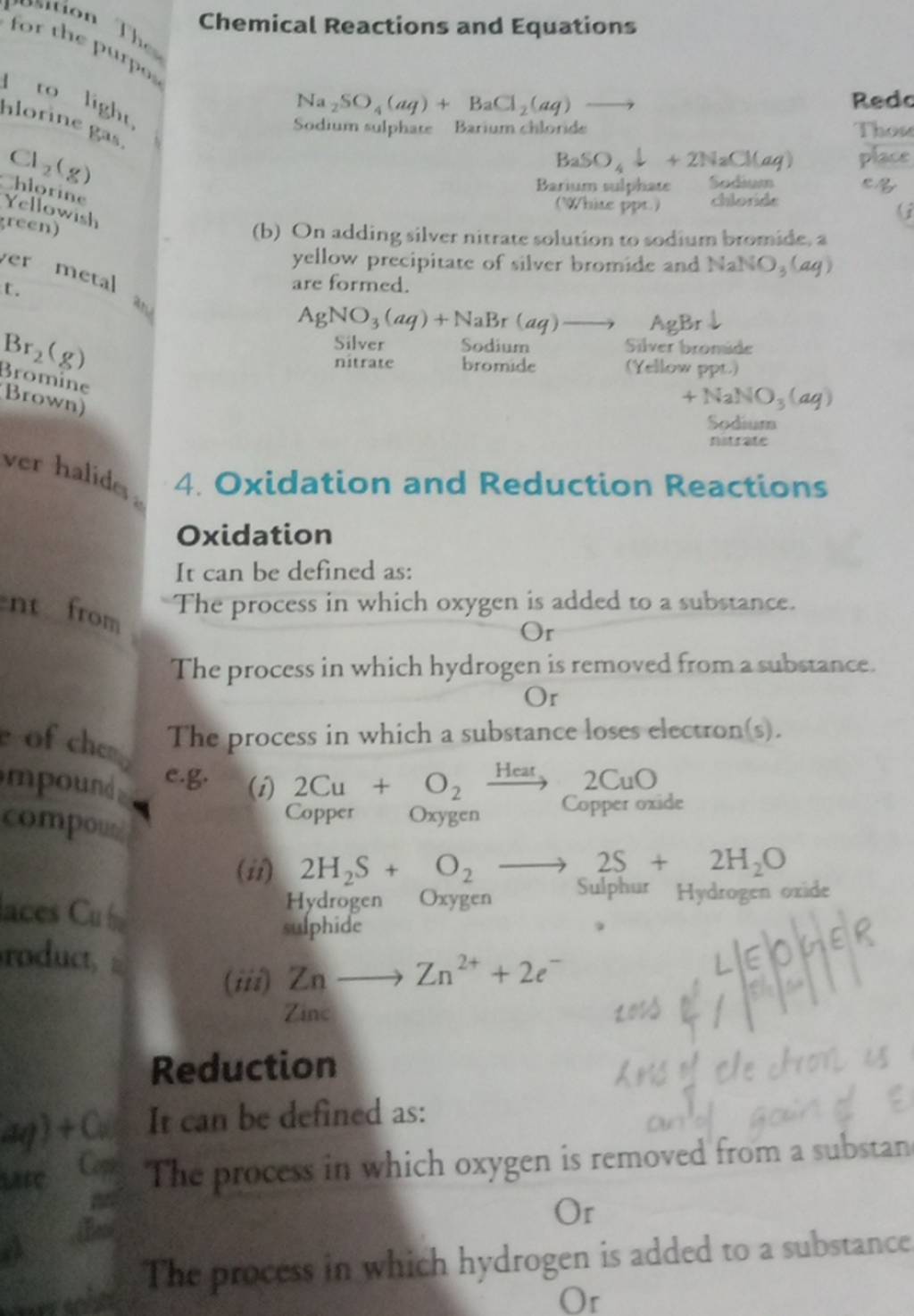 Chemical Reactions And Equations Na2 So4 Aq Bacl2 Aq Sodium Sulphate