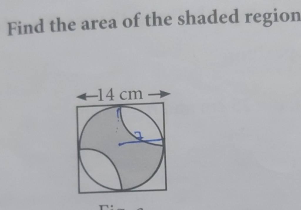 Find the area of the shaded region | Filo