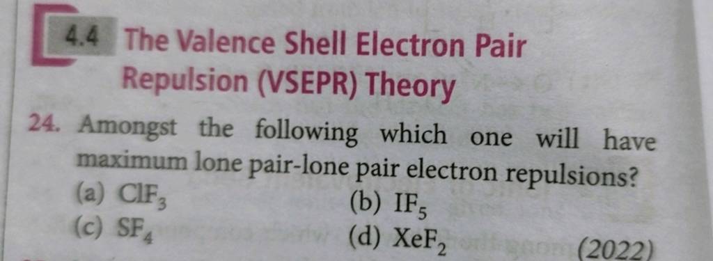44 The Valence Shell Electron Pair Repulsion Vsepr Theory 24 Amongst 0953