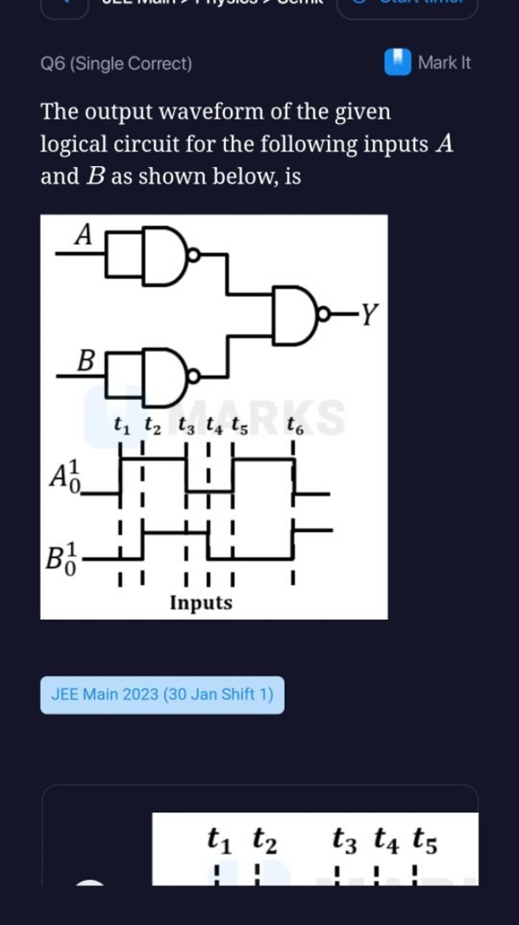 The Output Waveform Of The Given Logical Circuit For The Following Inputs