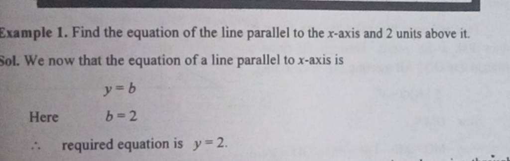 Example 1 Find The Equation Of The Line Parallel To The X Axis And 2 Uni