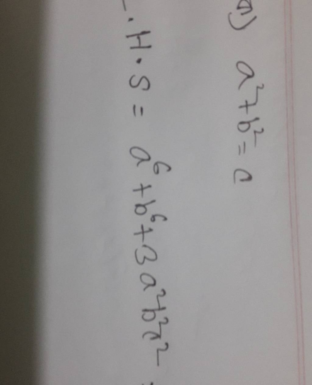 (a) a2+b2=c ⋅H⋅S=a6+b6+3a2b2c2 | Filo