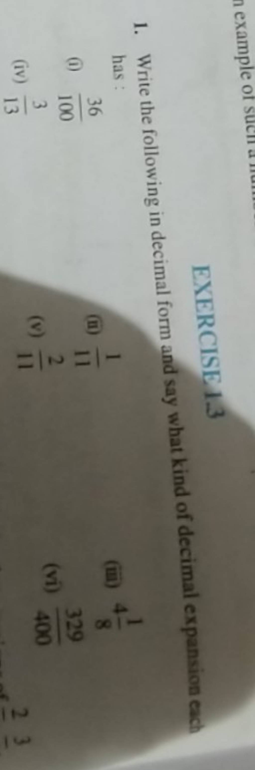 Exercise 1 3 1 Write The Following In Decimal Form And Say What Kind Of