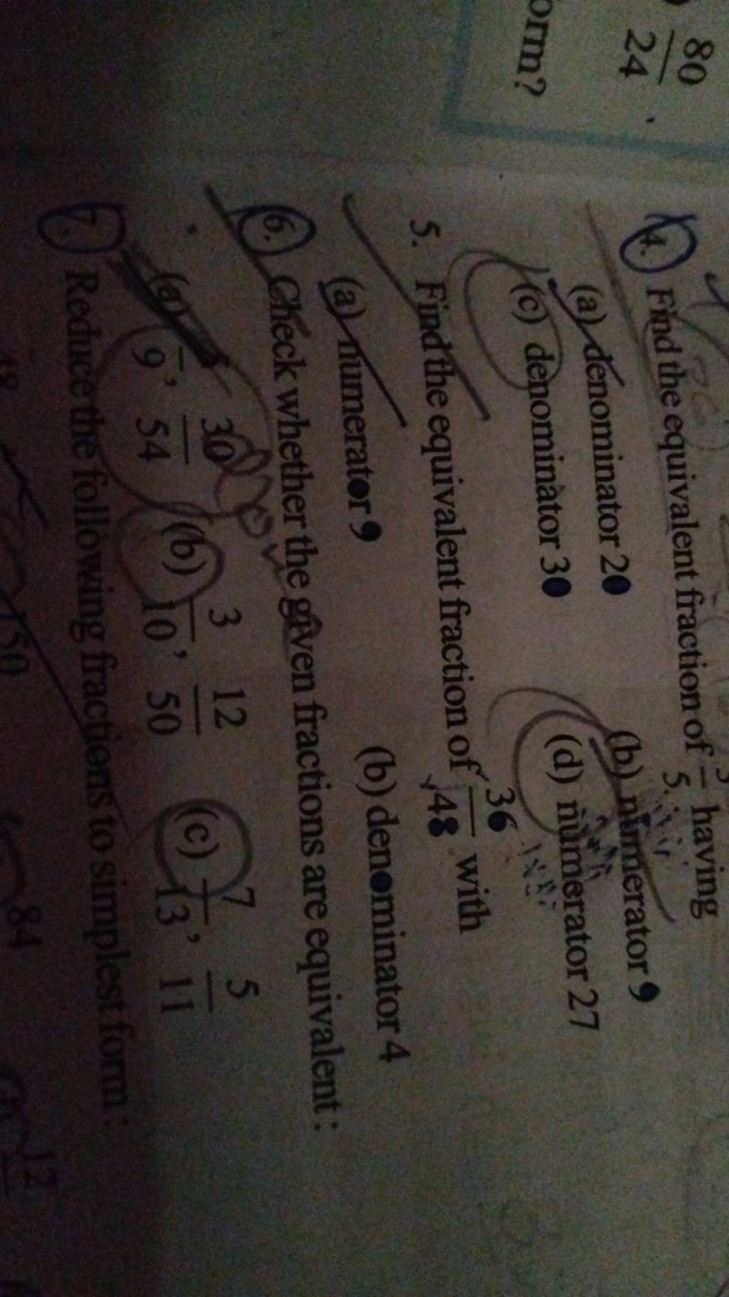 2480 4 Find The Equivalent Fraction Of 52 Having a Denominator 20 2480-4-find-the-equivalent-fraction-of-52-having-a-denominator-20