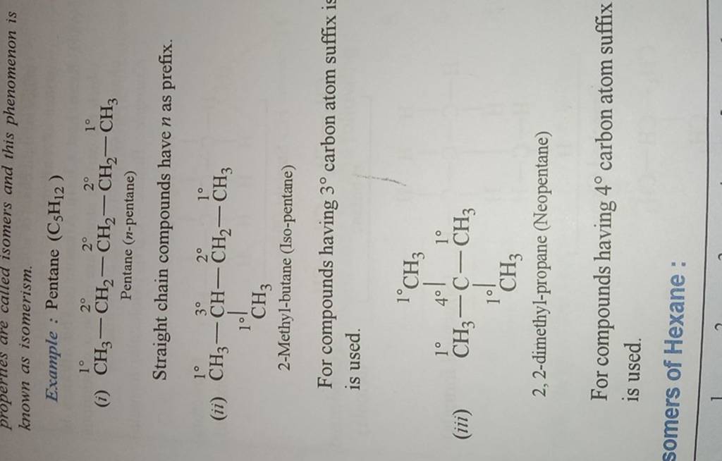 known as isomerism. Example : Pentane (C5 H12 ) (i) Pentane ( n-pentane)