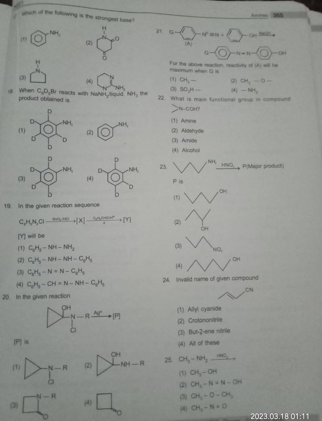 What is main functional group in compound >N−COH ? | Filo