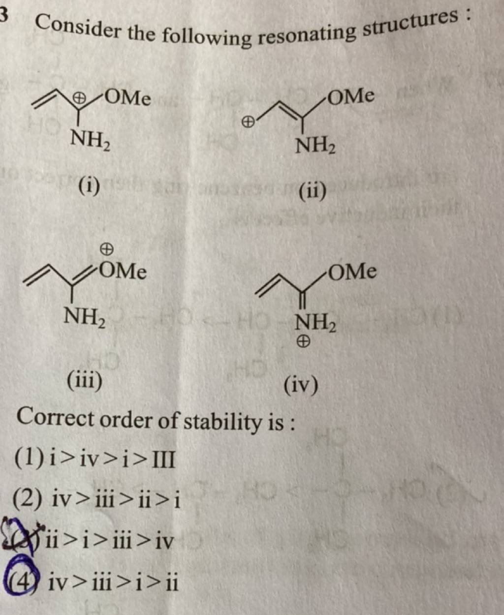 Consider the following resonating structures : | Filo