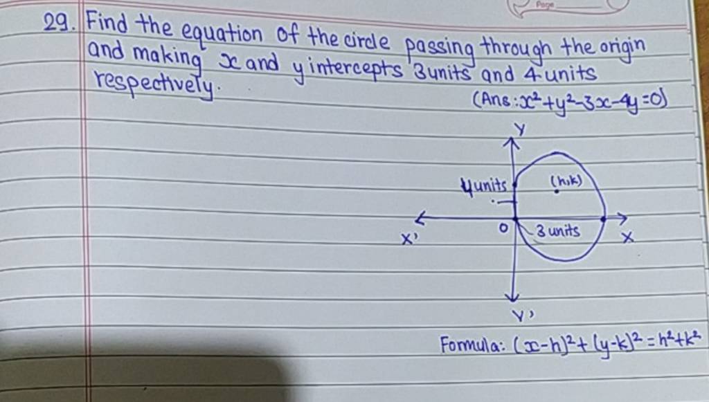 29 Find The Equation Of The Circle Passing Through The Origin And Making