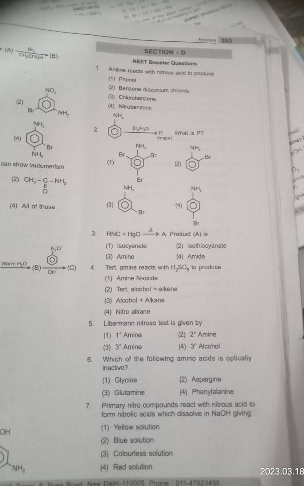 Libermann nitroso test is given by | Filo