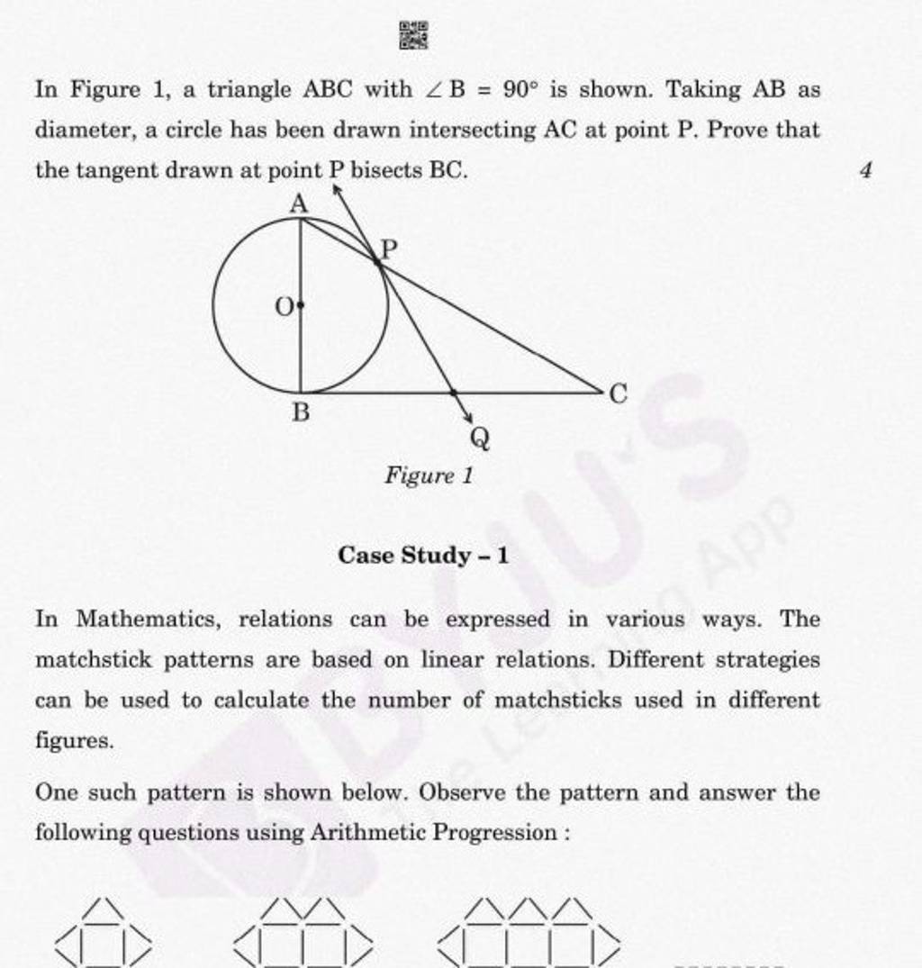 In Figure 1 , a triangle ABC with ∠B=90∘ is shown. Taking AB as diameter,..