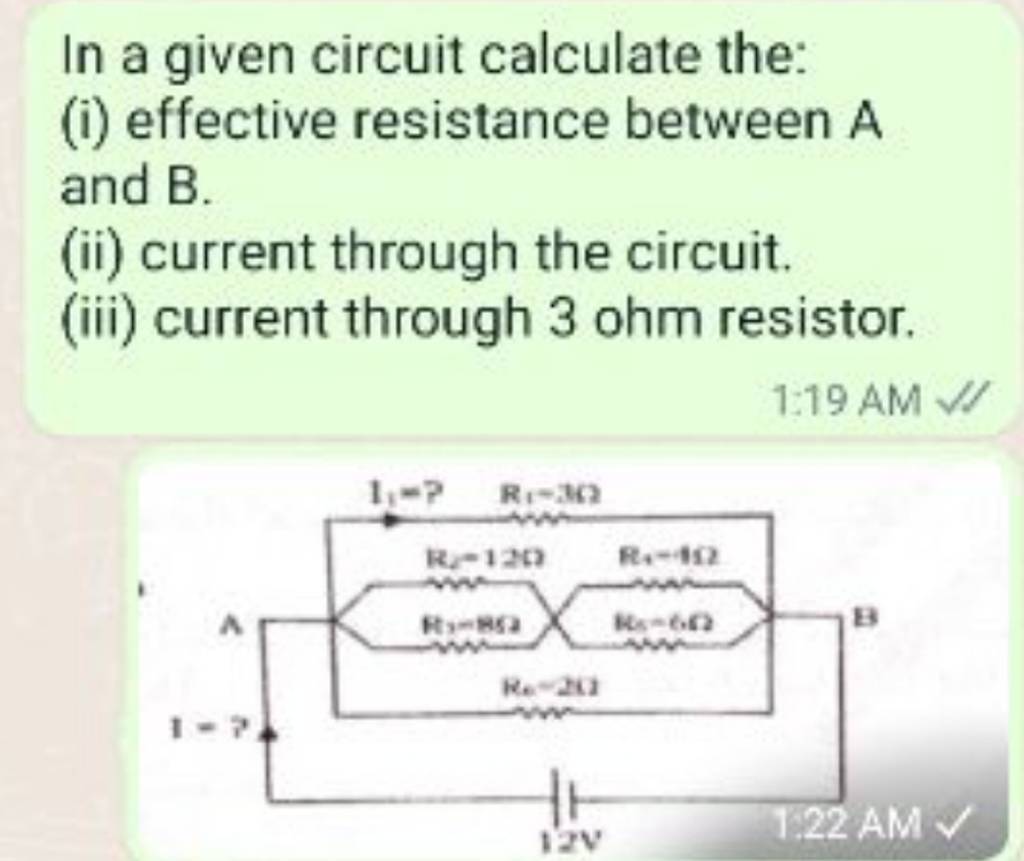 In a given circuit calculate the: | Filo In a given circuit calculate the: | Filo