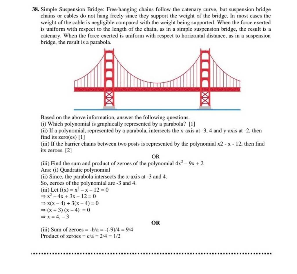 Parabolas In Suspension Bridges