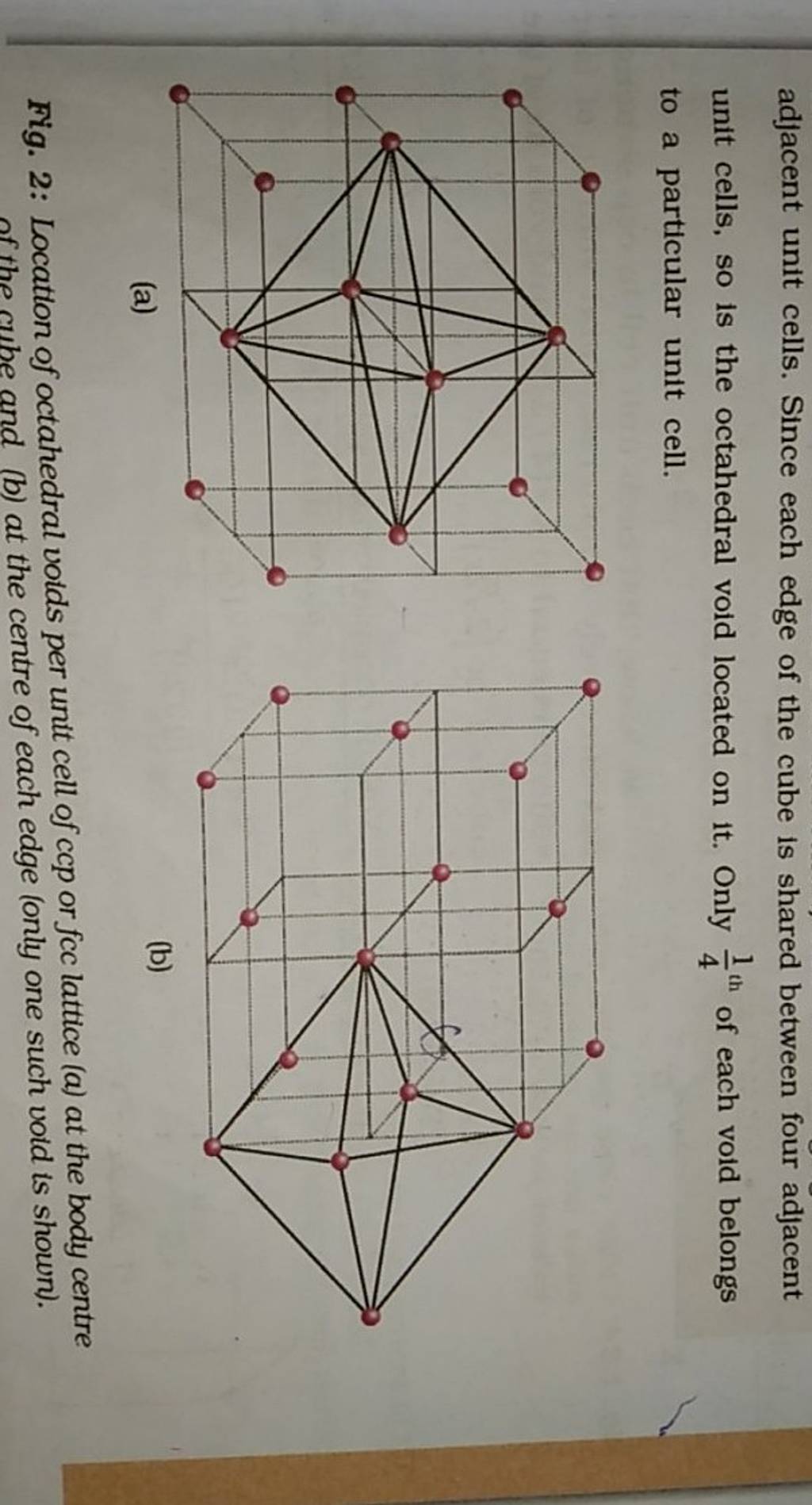 adjacent unit cells. Since each edge of the cube is shared between four a..