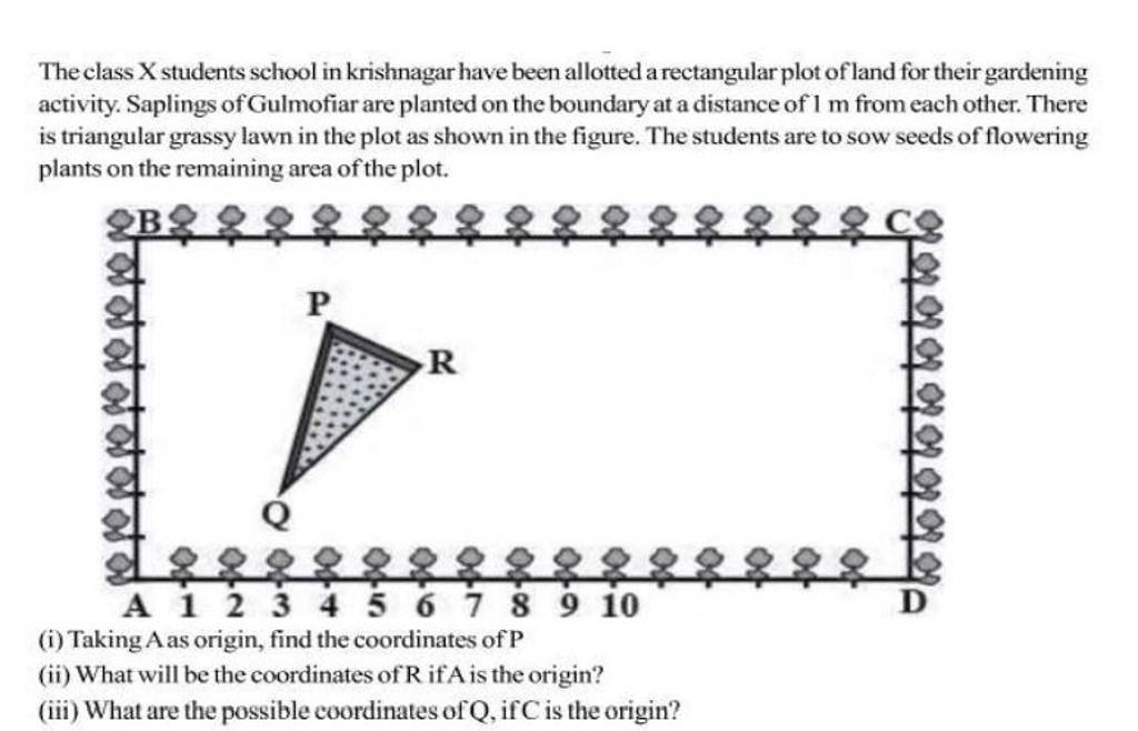 The class X students school in krishnagar have been allotted a rectangula..