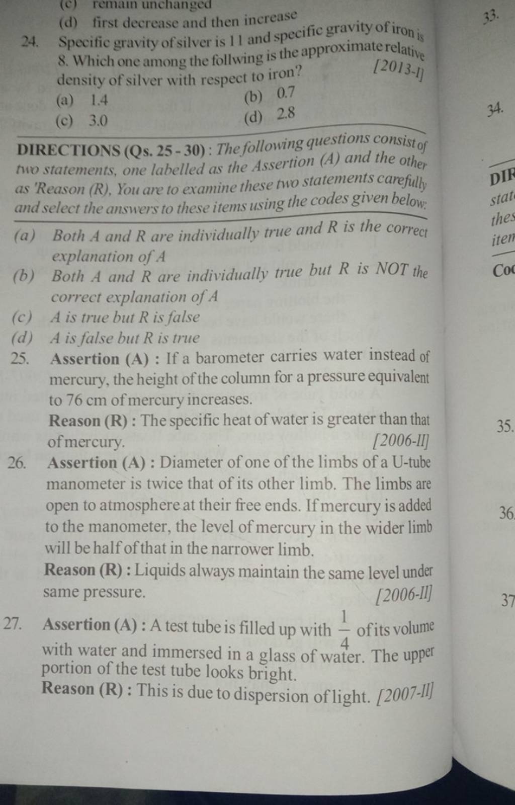 Specific Gravity Of Silver Is 11 And Specific Gravity Of Iron Is 8 Which