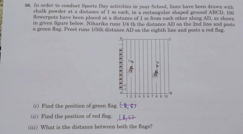 36. In order to conduct Sports Day activities in your School, lines have
