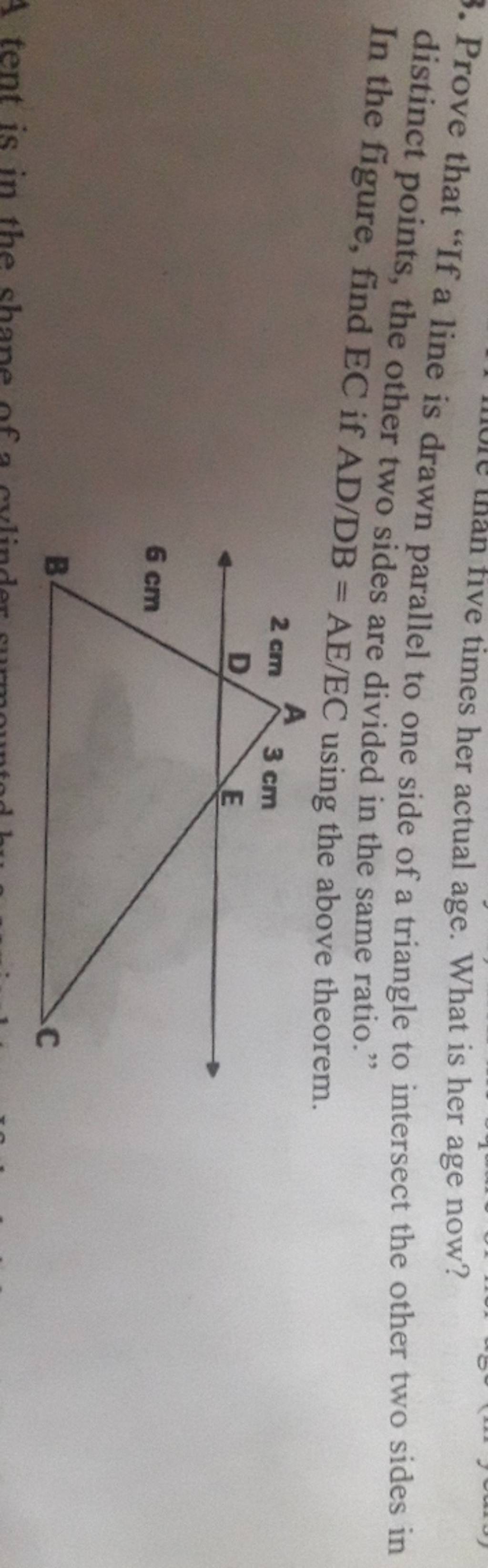 Prove that "If a line is drawn parallel to one side of a triangle to inte..