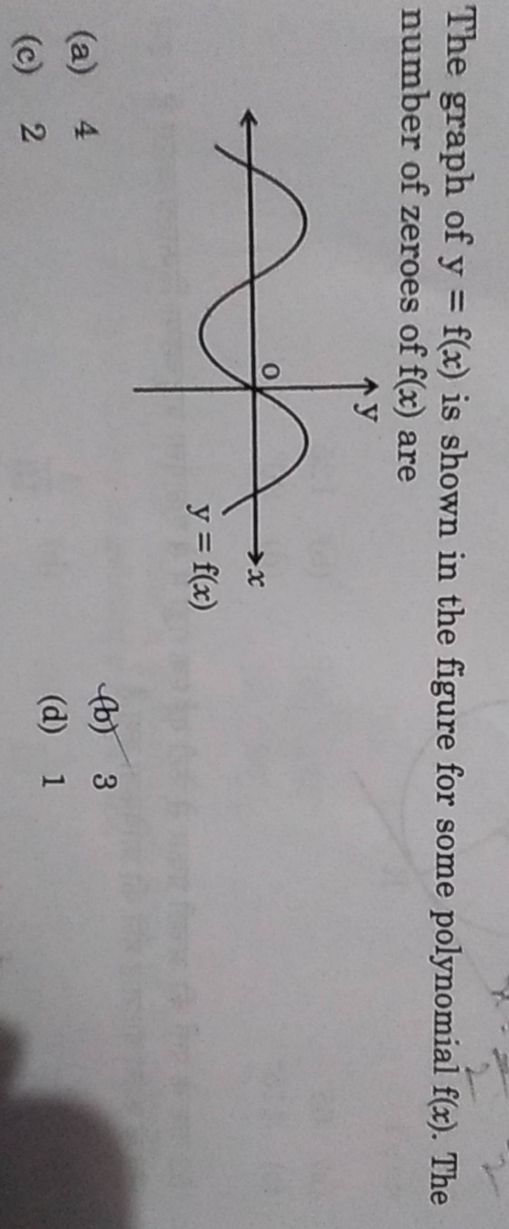 The graph of y=f(x) is shown in the figure for some polynomial f(x). The