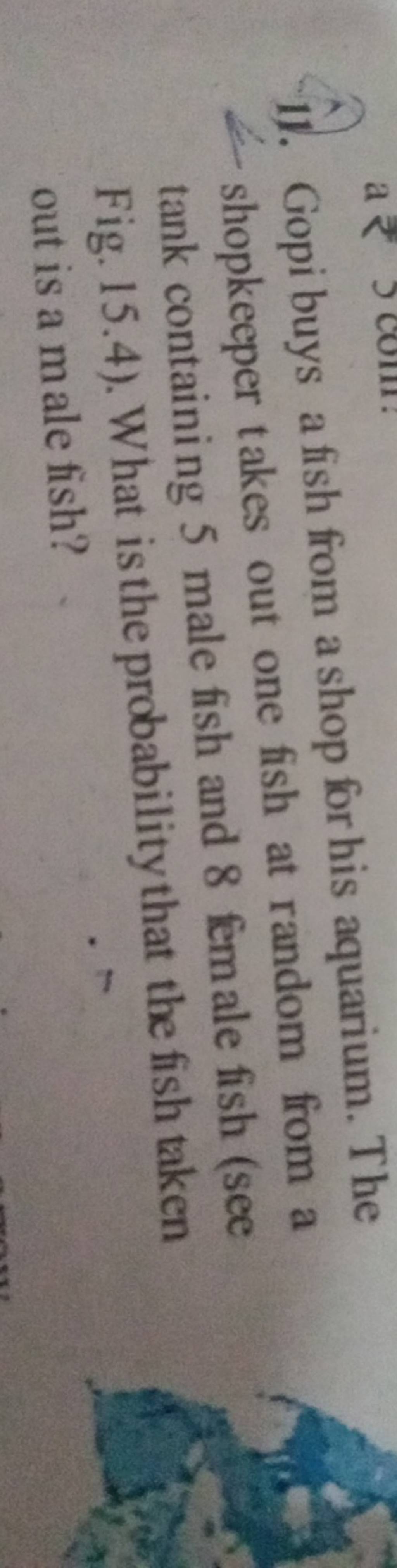 11. Gopi buys a fish from a shop for his aquarium. The shopkeeper takes o..