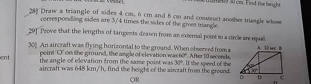 28] Draw a triangle of sides 4 cm,6 cm and 8 cm and construct another tri..