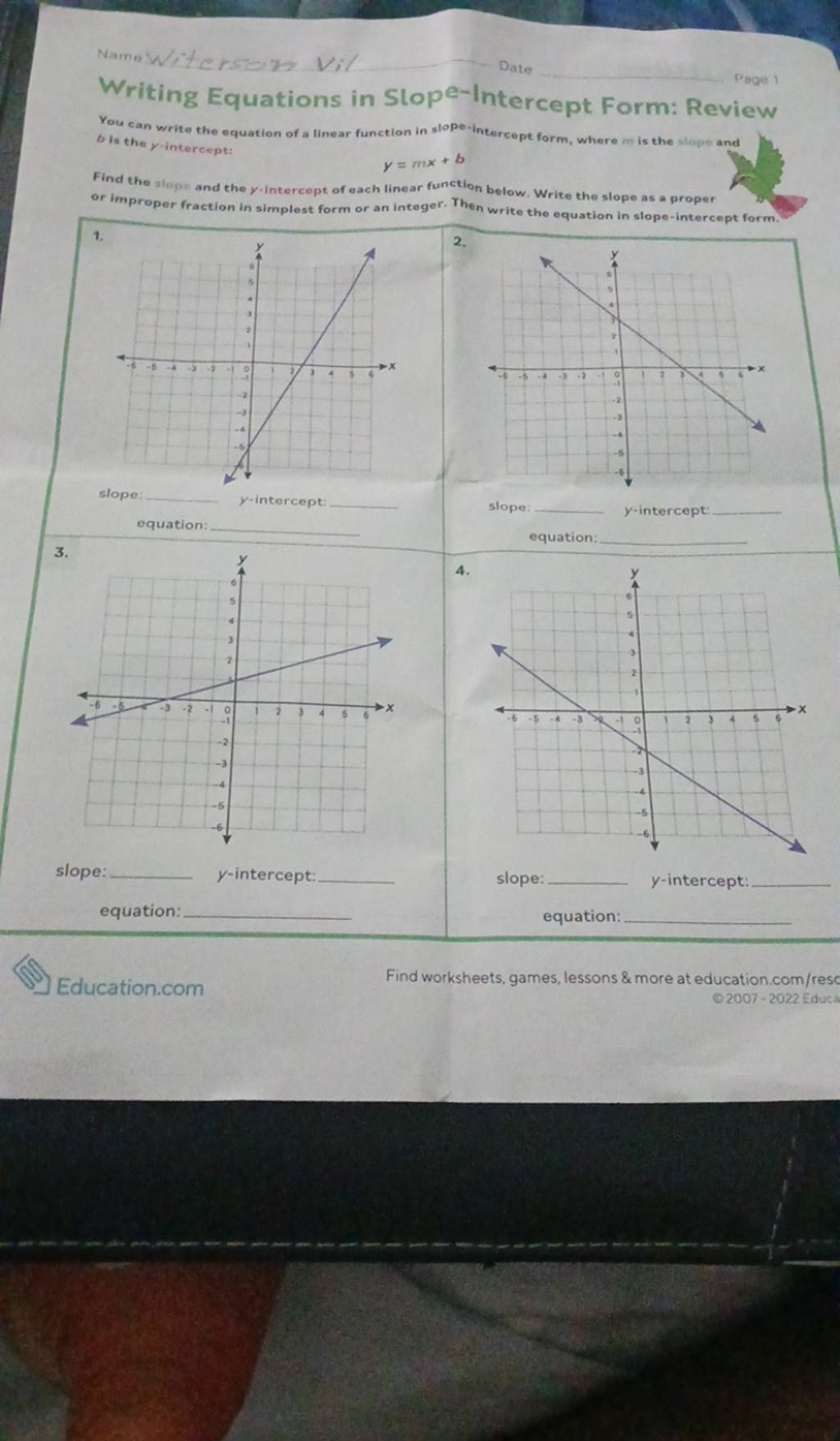 Writing Equations In Slope Intercept Form Review Or Improper Fraction In writing-equations-in-slope-intercept-form-review-or-improper-fraction-in