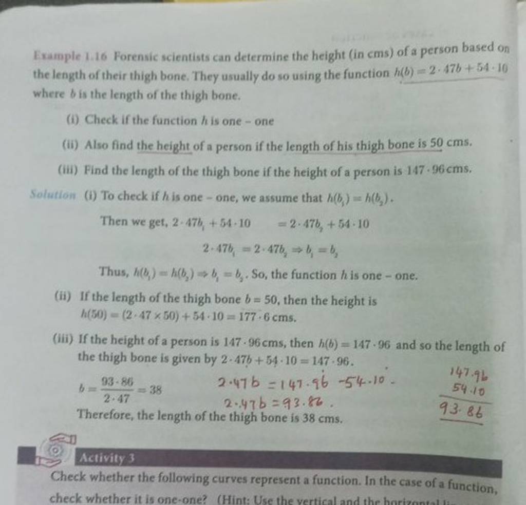 Example 1.16 Forensic scientists can determine the height (in cms) of a p..