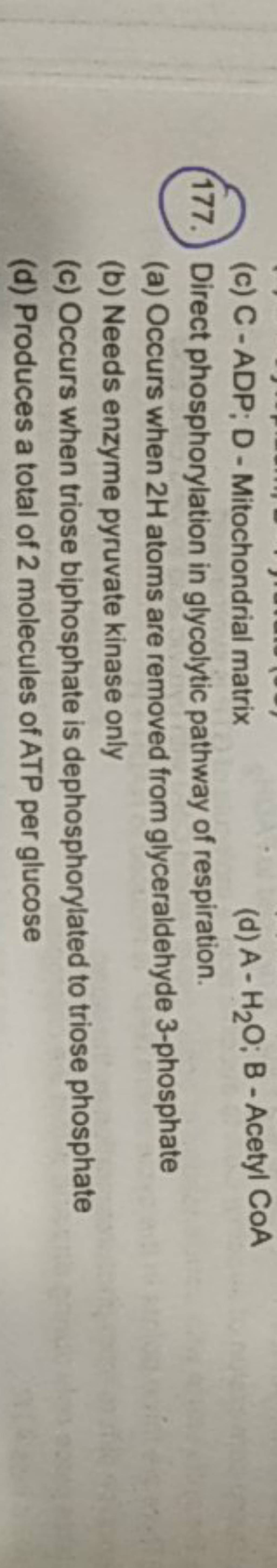 Direct phosphorylation in glycolytic pathway of respiration. | Filo