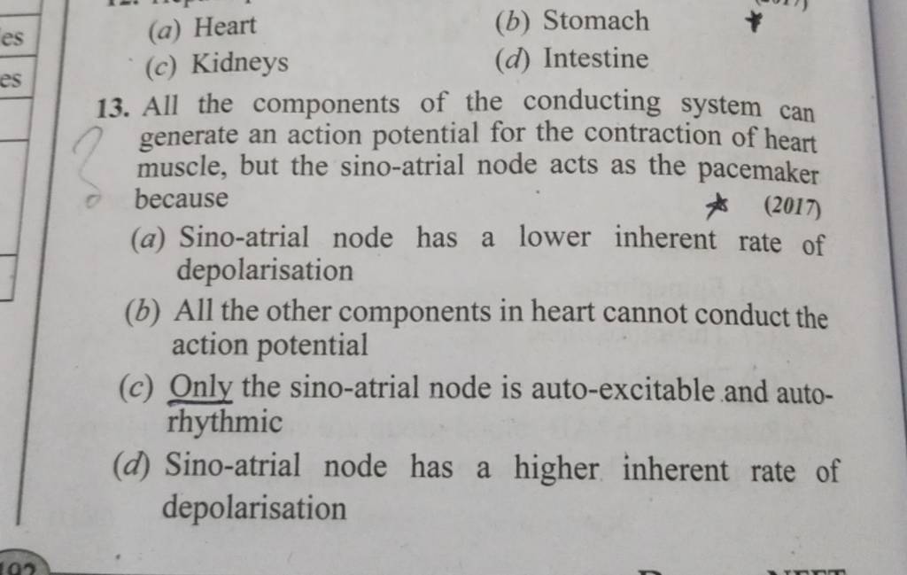 All the components of the conducting system can generate an action potent..