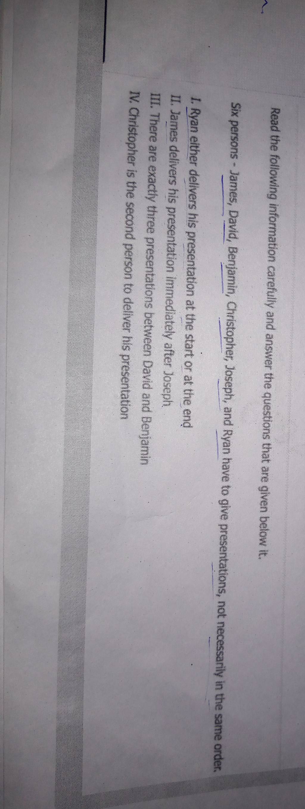 Read the following information carefully and answer the questions that ar..