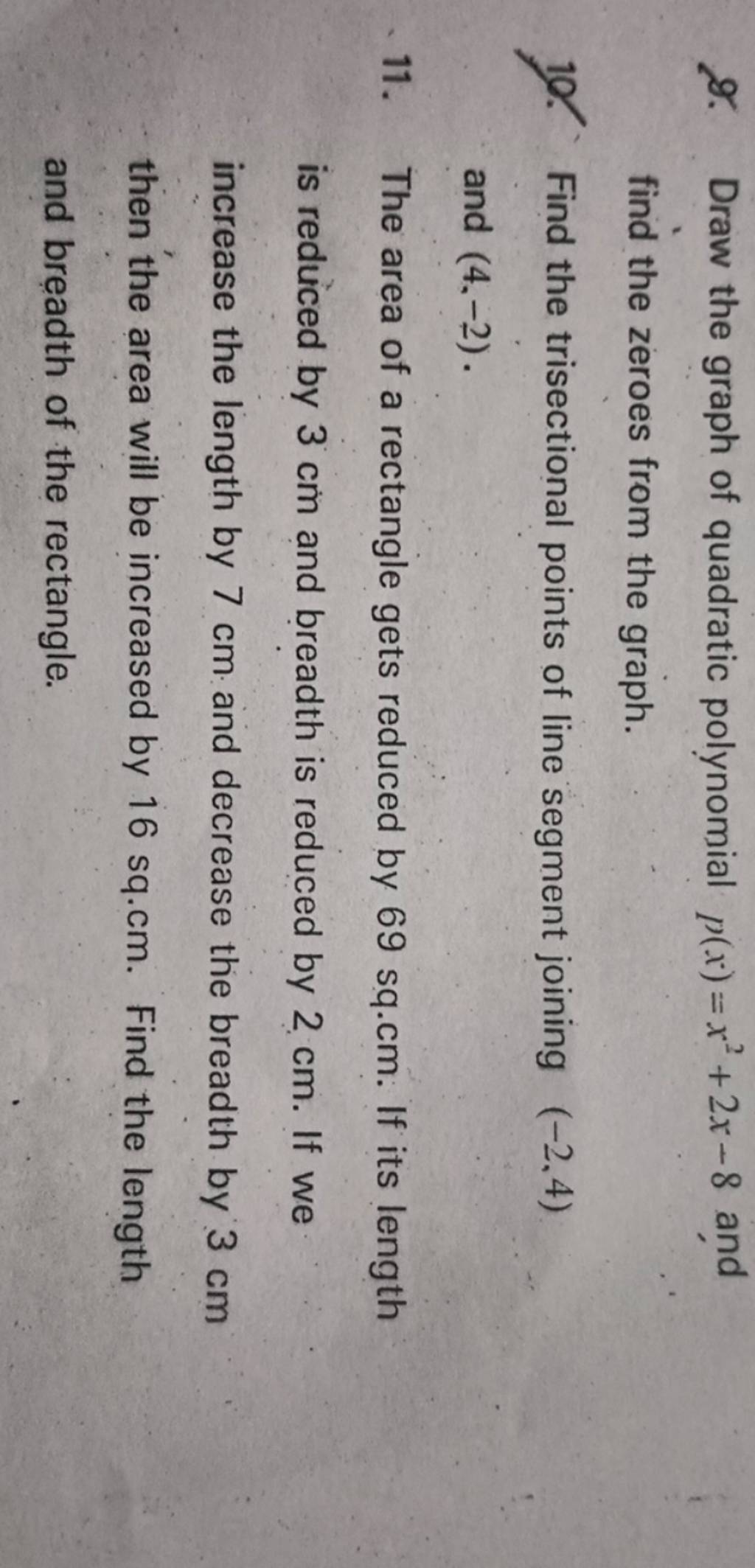 9 Draw The Graph Of Quadratic Polynomial P x x2 2x 8 And Find The Zeroe 9-draw-the-graph-of-quadratic-polynomial-p-x-x2-2x-8-and-find-the-zeroe