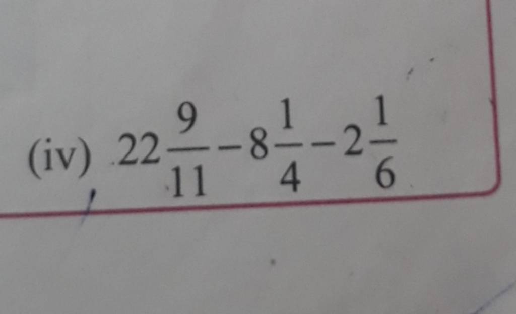 (iv) 22119 −841 −261 | Filo