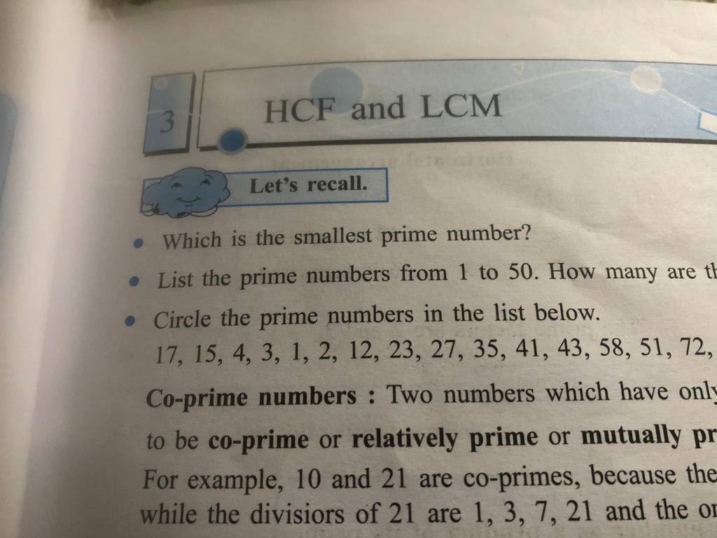 3 Hcf And Lcm Lets Recall Which Is The Smallest Prime Number List Th