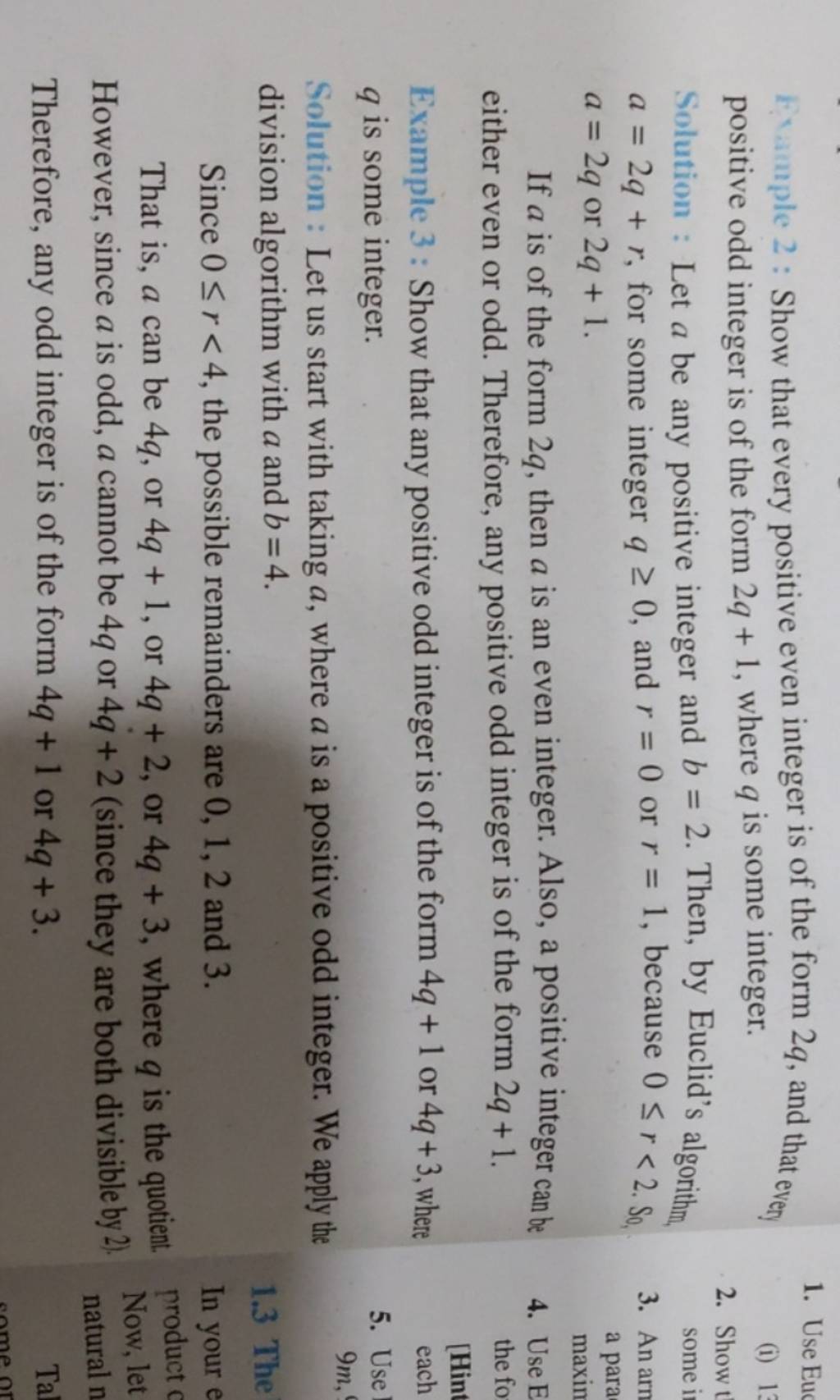 Fample 2 Show That Every Positive Even Integer Is Of The Form 2q And T
