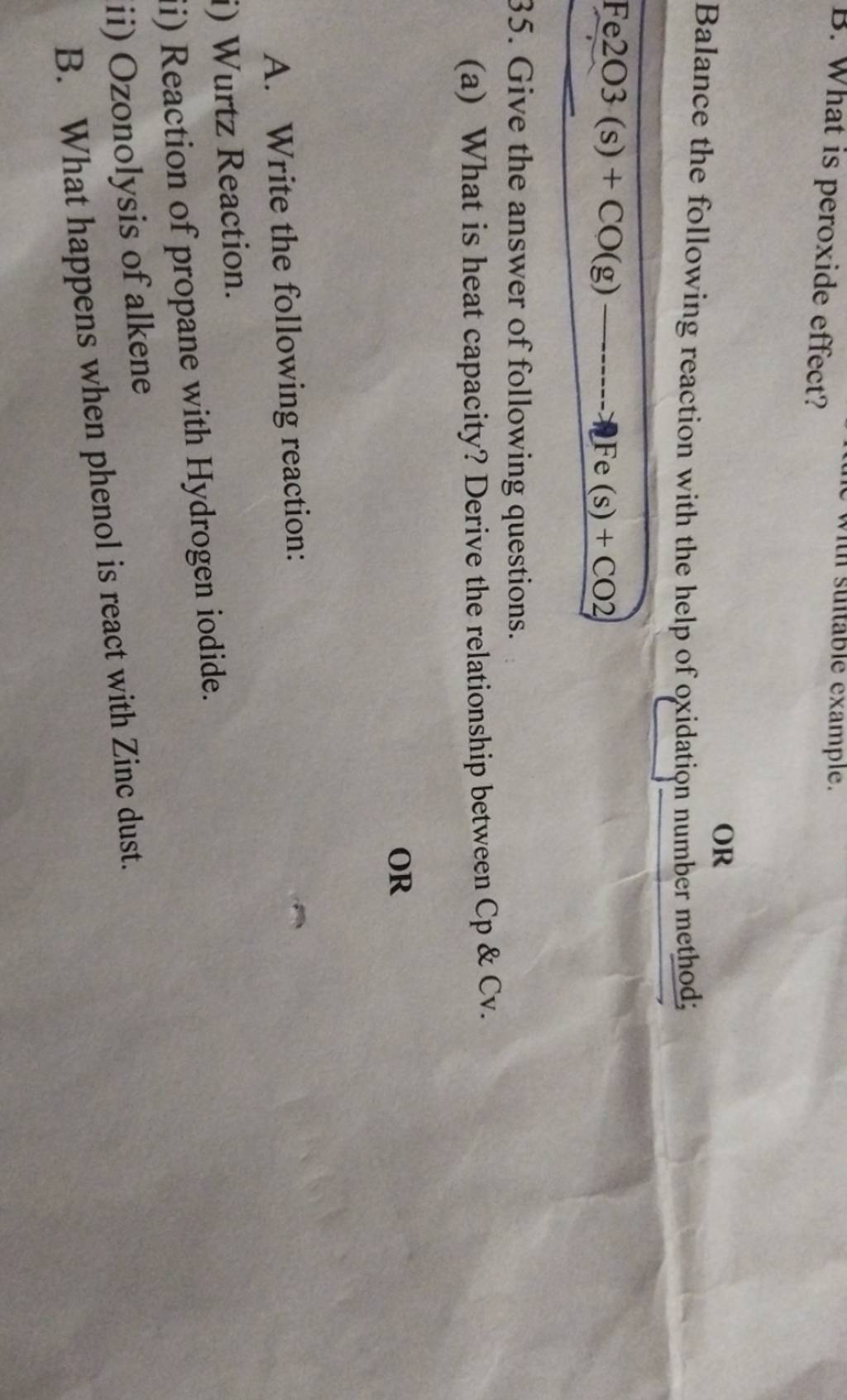 B. What is peroxide effect? Balance the following reaction with the help
