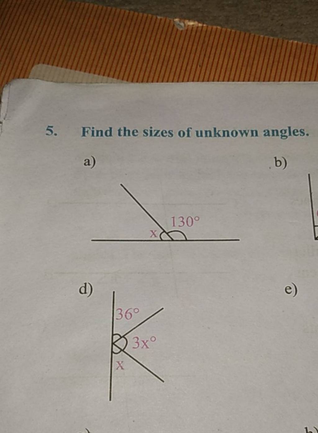 5 Find The Sizes Of Unknown Angles A B D Filo