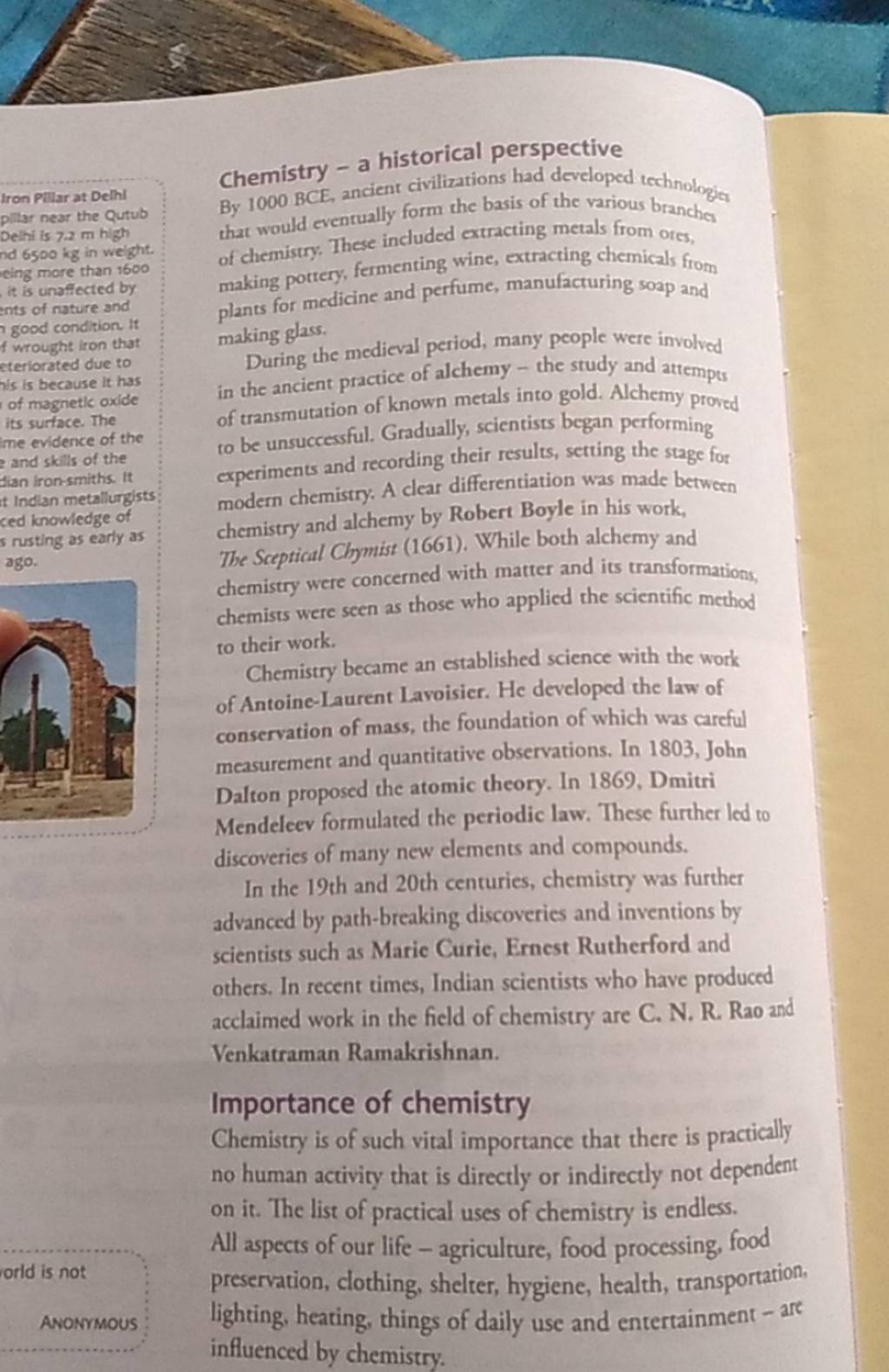 Chemistry - a historical perspective By 1000 BCE, ancient civilizations h..