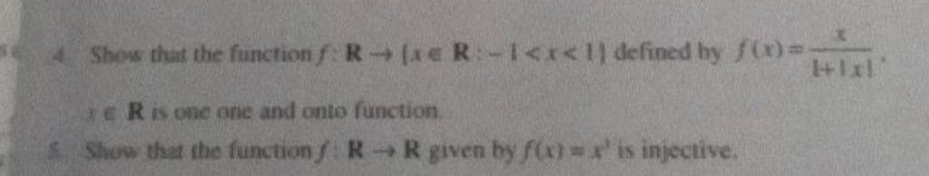 Show that the function f:R→{x∈R:−1