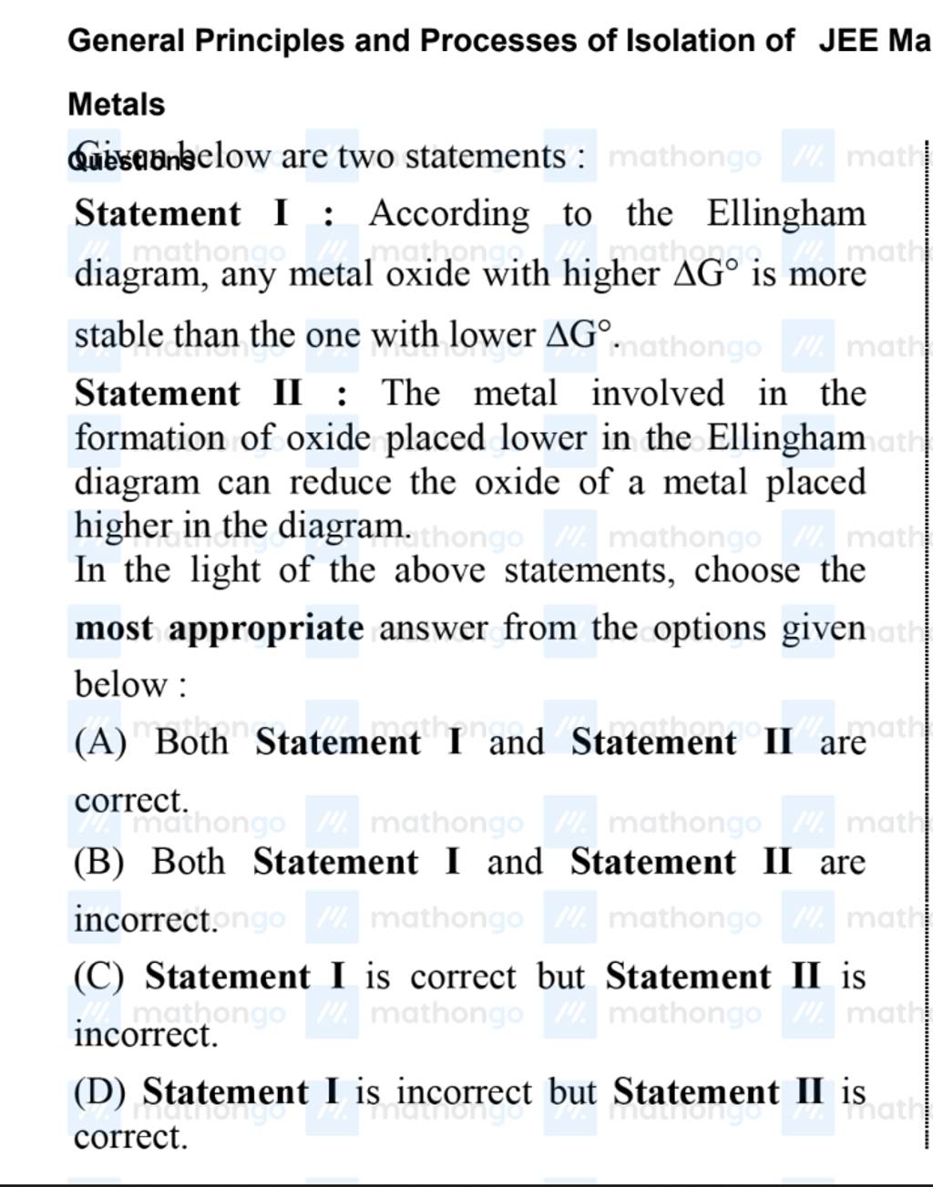 General Principles and Processes of Isolation of JEE Ma Metals Quiesabnbe.. General Principles and Processes of Isolation of JEE Ma Metals Quiesabnbe..
