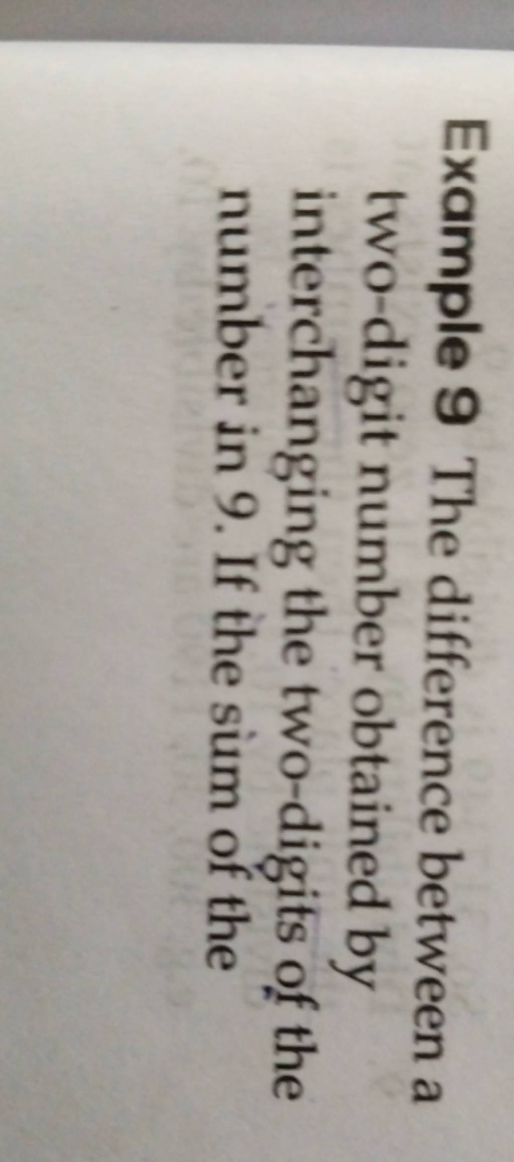Example 9 The difference between a two-digit number obtained by interchan..