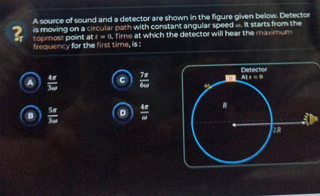 A source of sound and a detector are shown in the figure given below. Det..