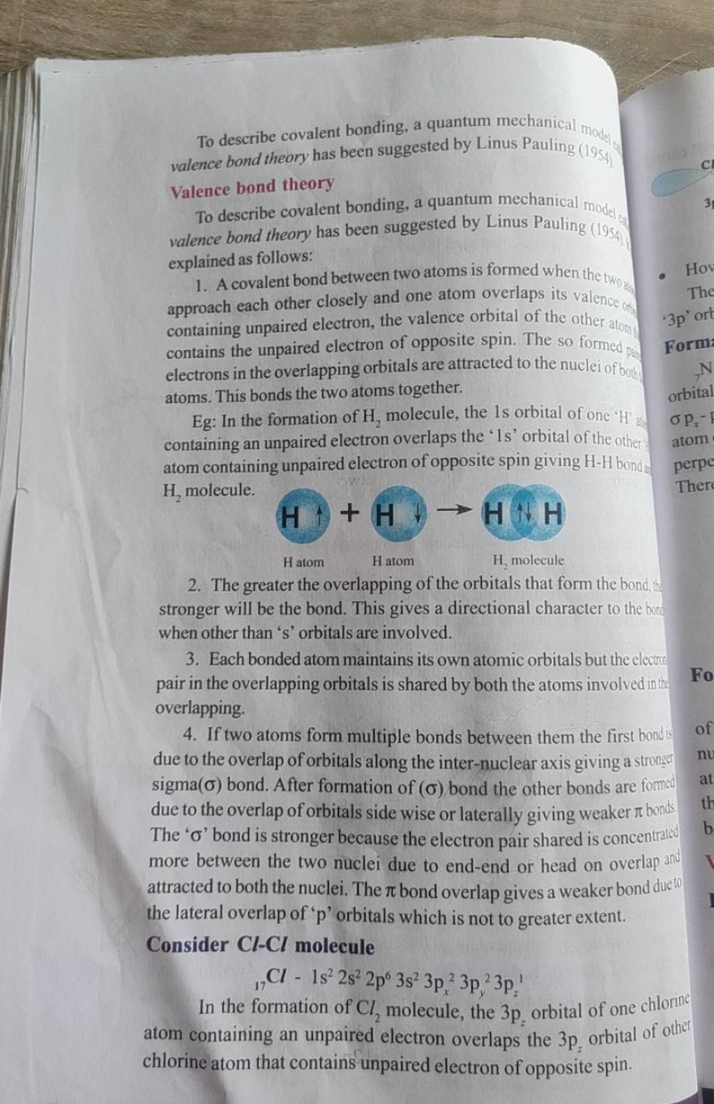 To describe covalent bonding, a quantum mechanical modbl mence bond theor..