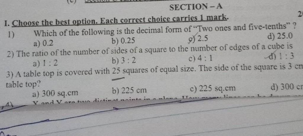 The ratio of the number of sides of a square to the number of edges of a..
