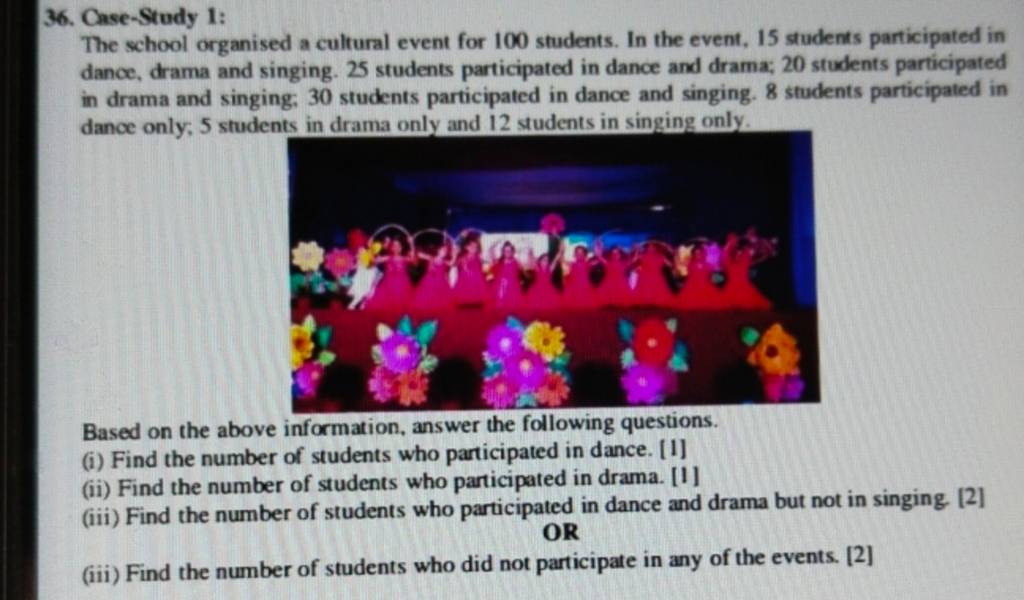 36. Case-Study 1: The school organised a cultural event for 100 students...