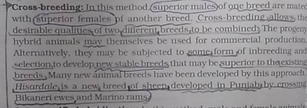 Cross-breeding: In this method. Superior males)of one breed are mated wit..
