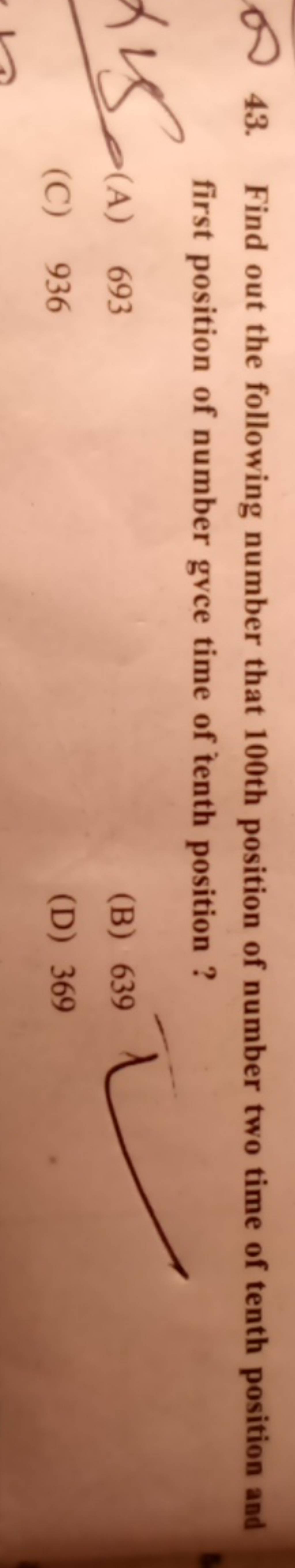 Find out the following number that 100 th position of number two time of