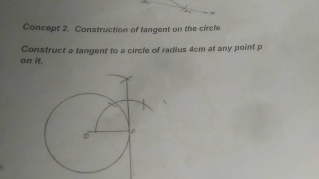 Concept 2. Construction of tangent on the circle Construct a tangent to a..