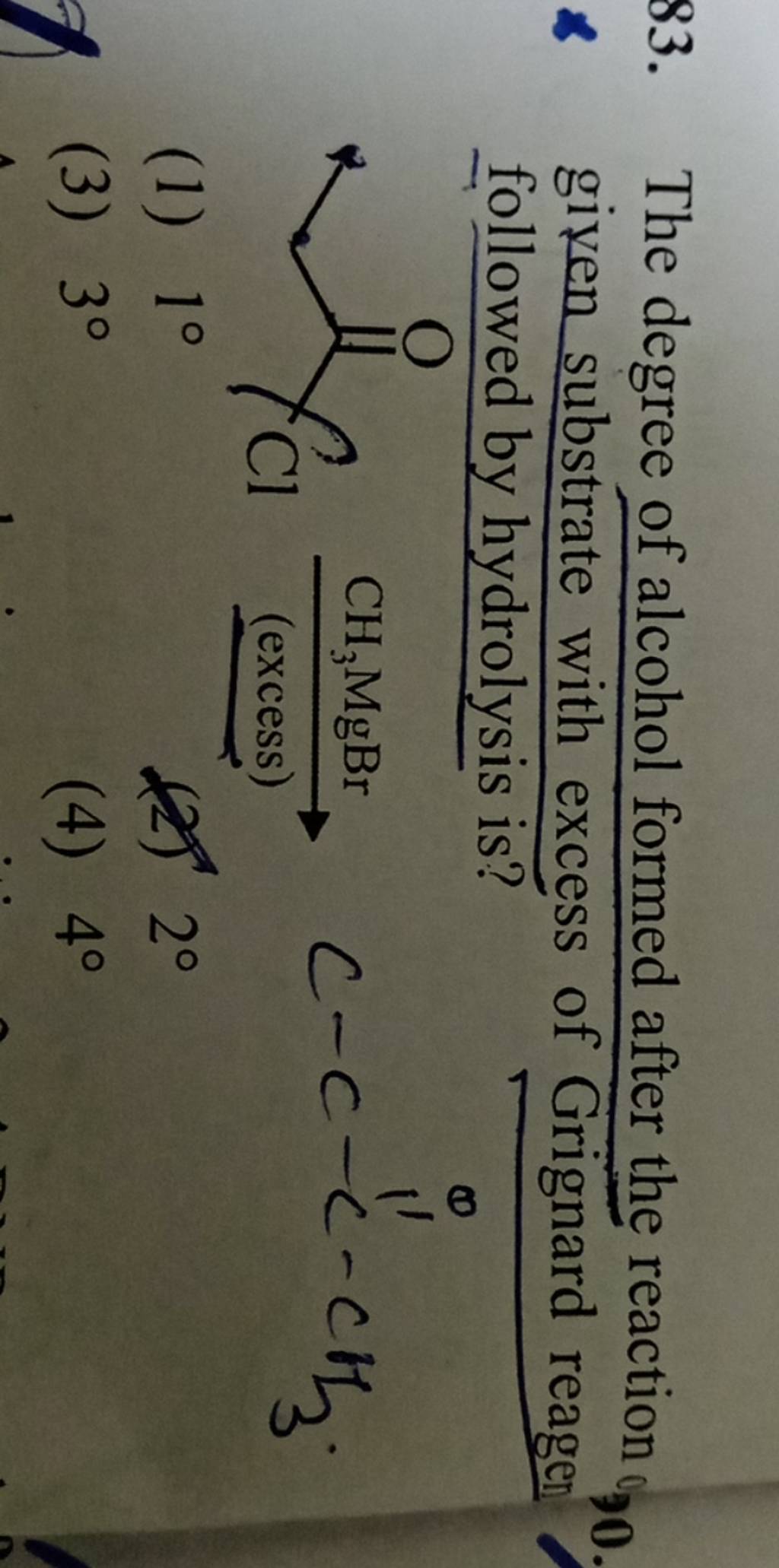 The degree of alcohol formed after the reaction og. given substrate with
