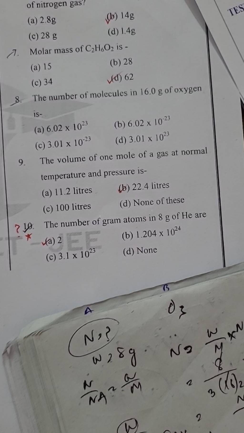 Molar mass of C2 H6 O2 is - | Filo