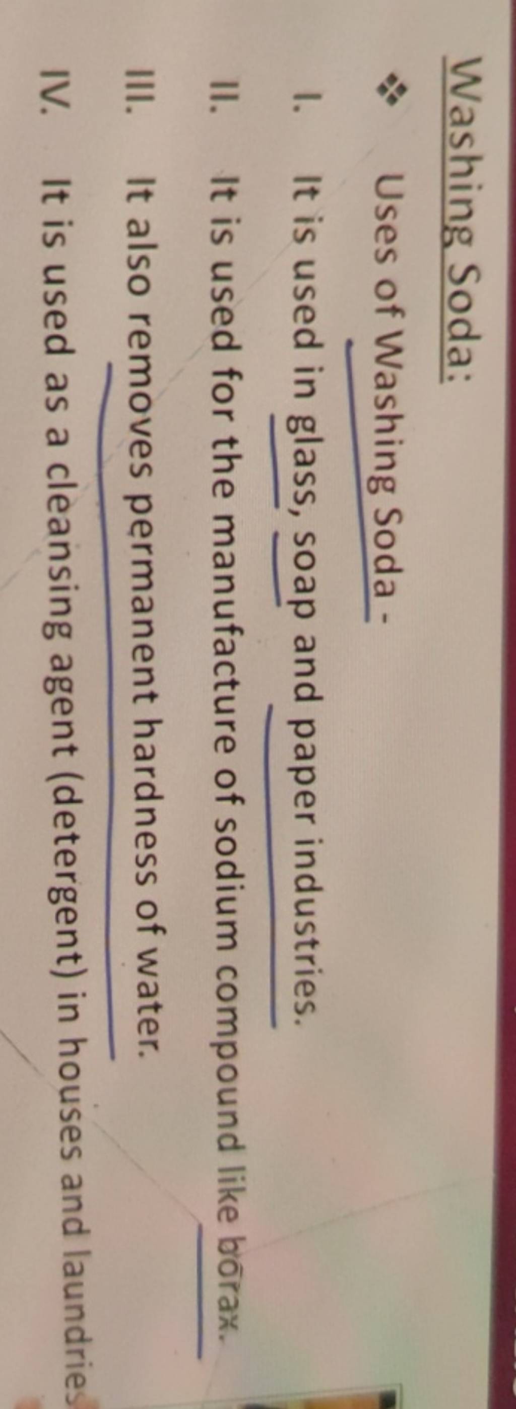 Washing Soda: * Uses of Washing Soda - | Filo
