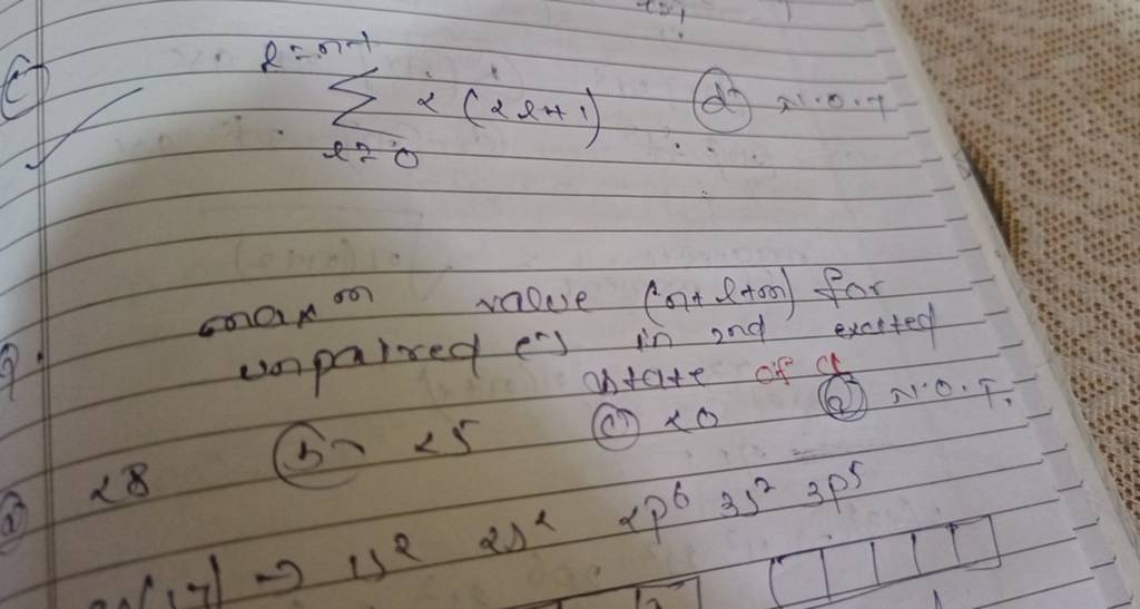 ℓ=n−∑t=0∞ α(2e+1) (d) 210.7 Gonax value (n+l+m) for | Filo